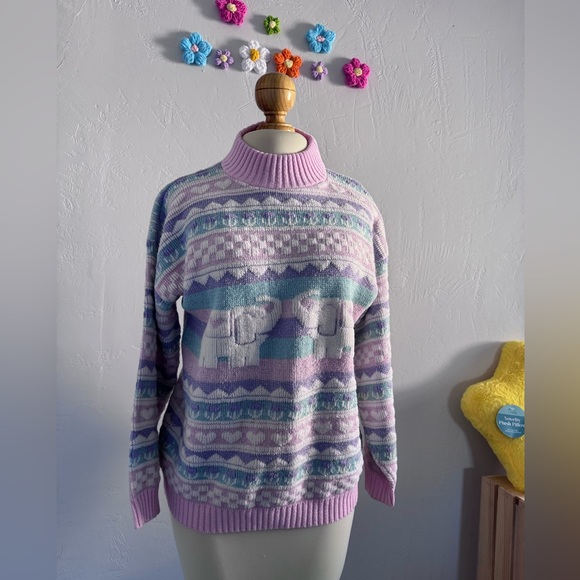 Private Eyes | Sweaters | Vintage 8s Private Eye Sweater Pastel Sparkle ...